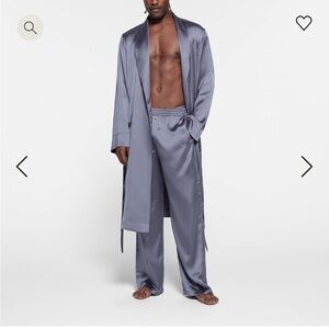 SKIMS | Other | 3 Skims Nwt Mens Sateen Sleep Robe In Slate Blue Size ...